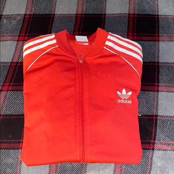 adidas | Jackets & Coats | Adidas Red Track Jacket Good Condition ...